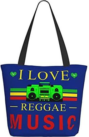 AOOEDM Love Reggae Music Ladies Shopping Bag 13x11x7in.Le cadeau parfait pour la Saint-Valentin.Cest de la Saint-Valentin pour maman, fille, &eacute;pouse, etc