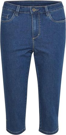 Kaffe Femme, Shorts, Bleu, Taille: 36 FR Medium Blue Washed Denim Capri Jeans