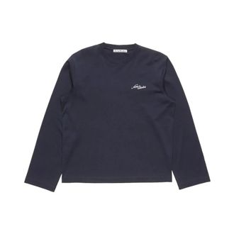 Acne Studios Jersey-T-Shirt mit Logo - - Tops - Herren - Blau - M