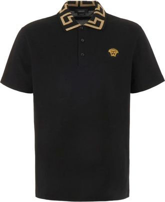 Versace Homme, Tops, Noir, Taille: M Polo Classique pour Homme