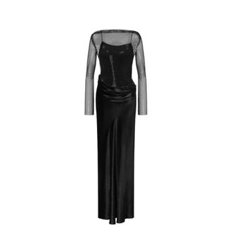 Alberta Ferretti Femme, Robes, Noir, Taille: 34 FR Robe Seconde Peau en Maille