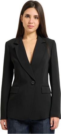 Manila Grace Femme, Vestes, Noir, Taille: 44 FR Single-Breasted Tailored Blazer
