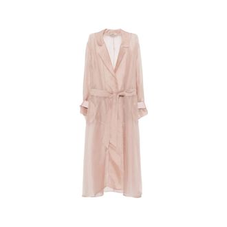 Herno Femme, Manteaux, Rose, Taille: 38 FR Trench-coat en organza de soie de m&ucirc;rier