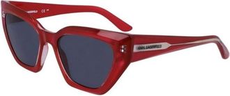 Karl Lagerfeld Femme, Accessoires, Rouge, Taille: 54 MM 6145S 600 Lunettes de soleil