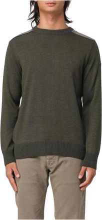 Paul & Shark Homme, Pulls, Vert, Taille: M Pull Col Rond avec Épaulières