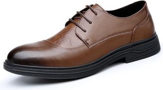 Generic Chaussures Oxford for Hommes, à Lacets, Bout Rond Bruni, en Similicuir, Patchwork, Derby, Talon carré, antidérapantes, Semelles Basses en Caoutchouc, 