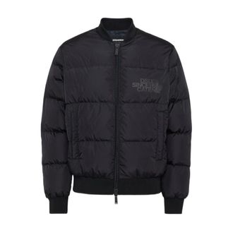 Dsquared2 Schwarze Daunenjacke mit Doppelrei&szlig;verschluss - - Jackets - Herren - Schwarzk - M