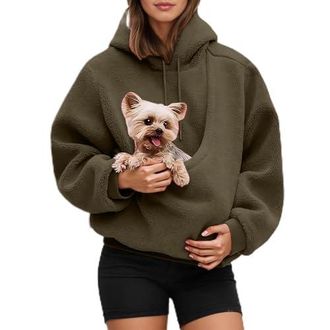 Generic Sweat &agrave; capuche surdimensionn&eacute; avec poche avant - Sac de transport pratique pour votre chat (bronze, XXL)