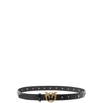 Pinko Love Berry Wrinkled Leder G&uuml;rtel - - Accessories - Damen - Schwarzk - M