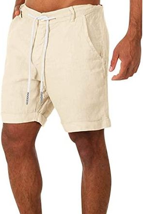 Generic Short de bain pour homme - Short de plage en coton d&eacute;contract&eacute; - Pantalon de bodybuilding d&eacute;t&eacute; pour homme - Poches de fitness - Pantalon l&eacute;ger pour le