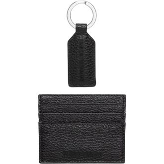 Emporio Armani Geschenkbox mit Kartenetui und Schl&uuml;sselanh&auml;nger aus genarbtem Leder - - Accessories - Herren - Schwarzk - ONE SIZE
