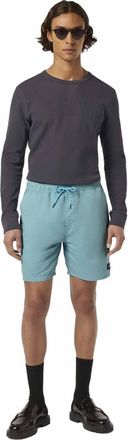 Scotch & Soda Mens Solid mid-Length Swimshort Board Shorts, Sea Blue, XXL