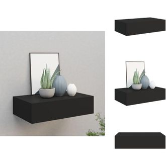 vidaXL Vidaxl - tag&egrave;re &agrave; tiroir murale noir 40x23,5x10 cm mdf - &Eacute;tag&egrave;re Murale - &Eacute;tag&egrave;re &agrave; Tiroir - Rangement Mural - Meuble D&eacute;co - D&eacute;coration Int&eacute;rieur