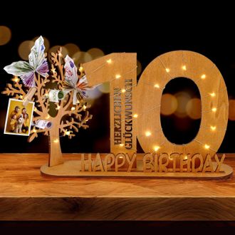 Warehouse Originelle Geburtstag Geschenk Frauen & Männer - Geldgeschenke Geburtstag mit Holz Schild Gästebuch Geburtstag Deko Geburtstagszahlen Holz Schild Gäst