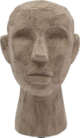 Villa Collection Talvik Kopf Figur Deko, Dekorative Skulptur aus Beton/Zement, Skandinavische Deko Modern, 18,5 x 19,5 x 30 cm, Graubraun