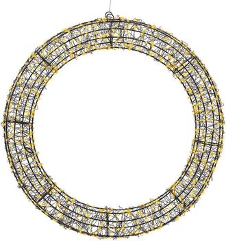 Lumineo LED Lichterkranz Metall Gro&szlig; mit Timer 720 LED Stecker Outdoor & Indoor 58cm