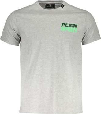 Plein Sport Grigio Baumwoll-T-Shirt - - Sport - Herren - Grau - XL