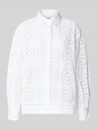 Stefanel Regular Fit Bluse mit Lochstickerei Modell SANGALLO