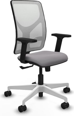 Piqueras y Crespo B&uuml;rostuhl, grau und wei&szlig;, mit 2D-Armlehnen, h&ouml;henverstellbare Lendenwirbelst&uuml;tze, ausgestattet mit 3 Positionen und Schneideschaum, Wei&szlig;/Grau