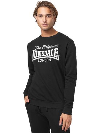 Lonsdale Herren Rundhals Sweatshirt Normale Passform BURGHEAD Black/White 3XL