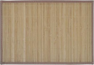 Festnight 6er-Set Platzsets Bambus-Platzdeckchen Rutschfest 30x45 cm für küche Speisetisch - Braun