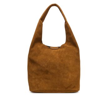 Calvin Klein Handtasche Calvin Klein Slouchy Suede Leather Medium Bag LV04F3597G Braun