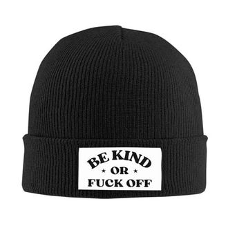 Generic Sois Gentil Ou Va Te Faire Foutre Femme Homme Bonnets Tricot&eacute; Chaud Bonnet De P&ecirc;cheur L&eacute;ger Skull Cap pour Jogging Ski Cyclisme