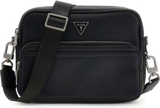 Guess Umh&auml;ngetasche Milano Crossbody Double Zip Bag Black schwarz