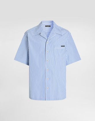 Dolce & Gabbana Hawaii Striped Poplin Shirt - Mann Hemden Mehrfarbig 43