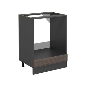 Vicco Herdumbauschrank R-Line, Herdschrank, Edelgrau, 60 cm ohne Arbeitsplatte