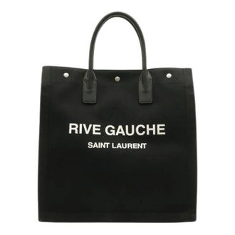 Saint Laurent Pre-owned Rive Gauche Canvas Leder Tote Bag - - Pre-owned - Damen - Schwarzk - ONE SIZE