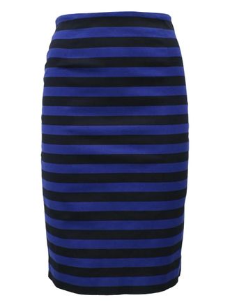 Prada jupe mi-longue &agrave; rayures - Bleu