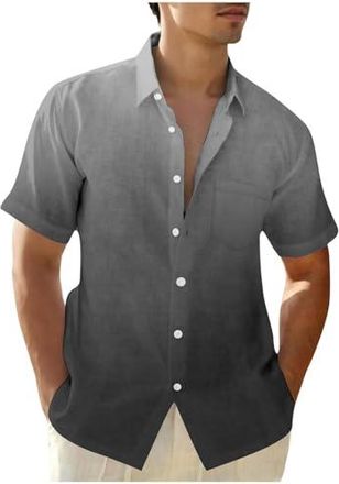 Generic Chemise &agrave; manches courtes pour homme, style d&eacute;contract&eacute;, classique, col rabattable, &eacute;l&eacute;gant, extensible, l&eacute;ger et confortable, chemise boutonn&eacute;e pour 