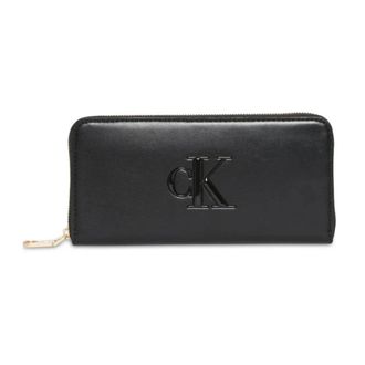 Calvin Klein Femme, Accessoires, Noir, Taille: ONE Size Raised Long Zip Around