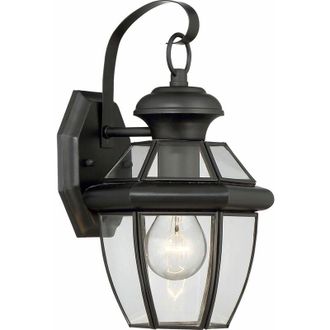 Licht-Erlebnisse Au&szlig;enleuchte Rustikal Vintage E27 IP23 regenfest h: 36 cm Schwarz Wandlampe Laterne Garten Haus Hof