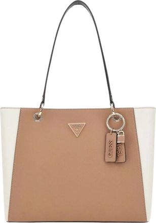 Guess Femme, Sacs, Beige, Taille: ONE Size Noelle Saffiano Shopper