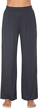 Generic Pantalon de pyjama l&eacute;ger pour femme &agrave; jambes larges, pantalon de pyjama d&eacute;contract&eacute; doux et confortable avec taille &eacute;lastique, tendance, couleur unie,