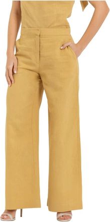 Kocca Femme, Pantalons, Jaune, Taille: 34 FR Pantalon large taille haute