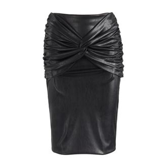 Elisabetta Franchi Midi-Rock mit zentralem Knoten - - Skirts - Damen - Schwarzk - L
