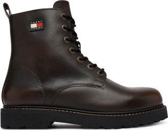 Tommy Jeans Schn&uuml;rstiefeletten Tommy Jeans Archive 01 Brushed Leather EM0EM01787 Dunkelbraun