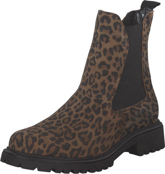 Tamaris Damen Chelsea Boot Lederstiefel Stiefelette Frauen Leopard M2542741, Schuhgröße:41 EU