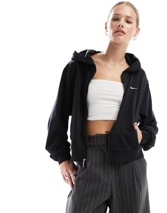 Nike Kapuzenjacke aus French Terry in Schwarz