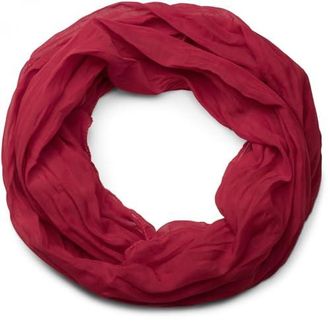 styleBREAKER Tour de cou tubulaire uni l&eacute;ger, &eacute;t&eacute; en tissu fluide, foulard en soie pour femmes et hommes, doux, a&eacute;rien, tendance, 77 x 46 cm, Rouge