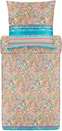 Bassetti NOTO Bettwäsche + 1 Kissenhülle aus 100% Baumwollsatin in der Farbe Türkis T1, Maße: 135x200 + 1 K 80x80 cm - 9321845