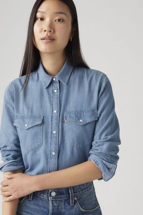 Levi's Iconic Westernhemd aus Leinen+ Denim - Damen - Blau / Blau