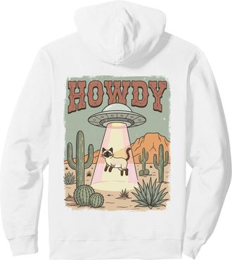 Image UFO Howdy Desert Siamese Cat Pullover Hoodie