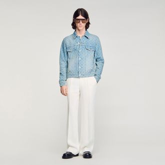 Sandro Denim-Blouson Square Cross