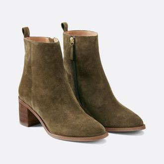 La Redoute Collections Boots &Agrave; Talon En Cuir Su&eacute;d&eacute; Signature Faustine