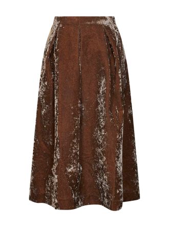 Uma Wang Womens Midi Skirt Gomes Velvet Brown Viscose
