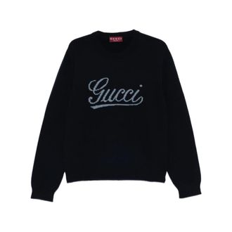 Gucci Wollpullover mit Intarsienmuster - - Knitwear - Herren - Blau - L